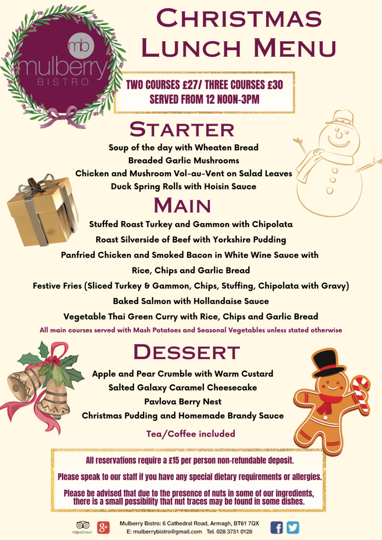 Menus – Mulberry Bistro
